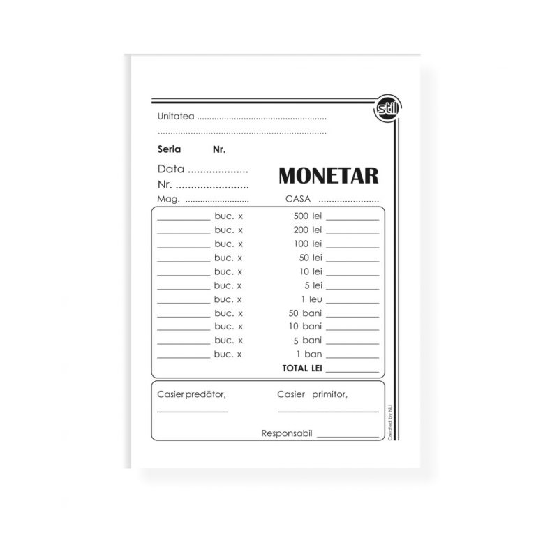 Monetar A6 | Ai Formulare!